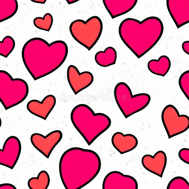 Valentine Seamless Hearts Pattern Stock Illustration - Illustration of ...
