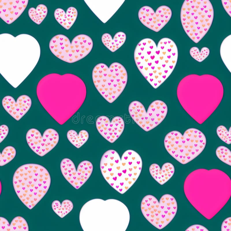 Valentine Seamless Hearts Pattern Stock Photo - Image of seamless ...