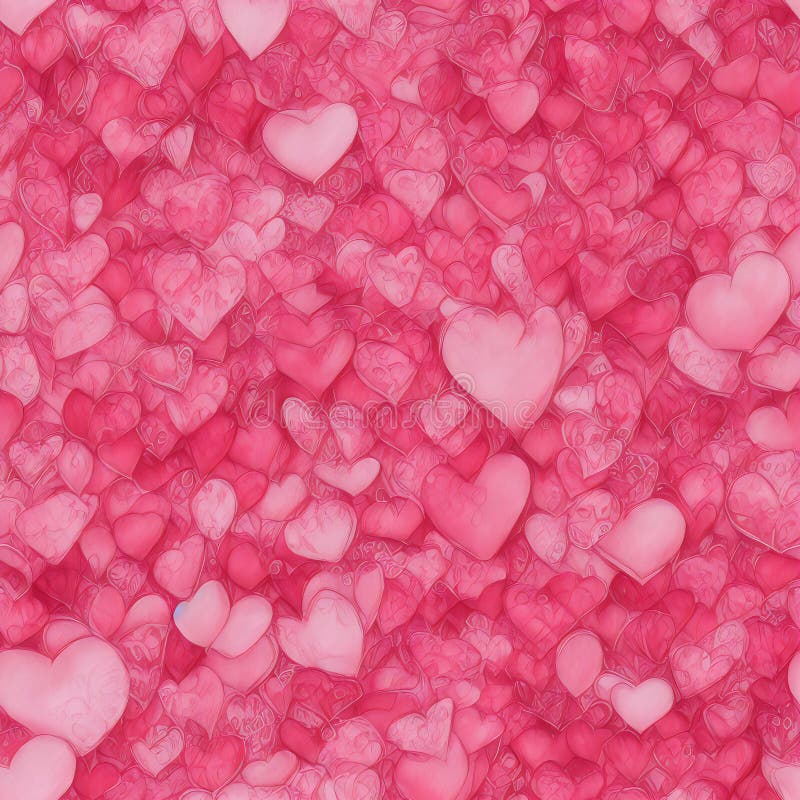 Valentine Seamless Hearts Pattern Stock Illustration - Illustration of ...