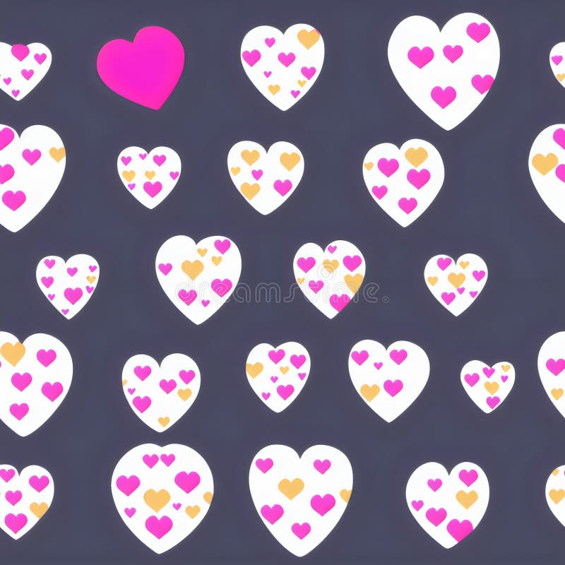 Valentine Seamless Hearts Pattern Stock Image - Image of generative ...