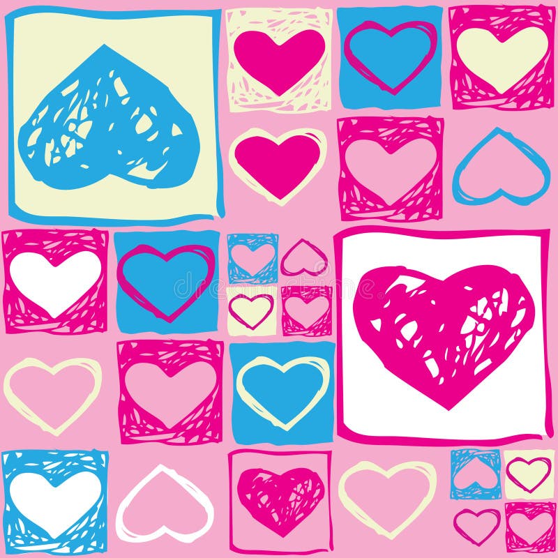 Neon Seamless Pattern with Valentine Hearts Stock Vector - Illustration ...