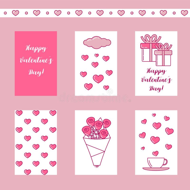 Valentine set stock vector. Illustration of 14th, festive - 84470903