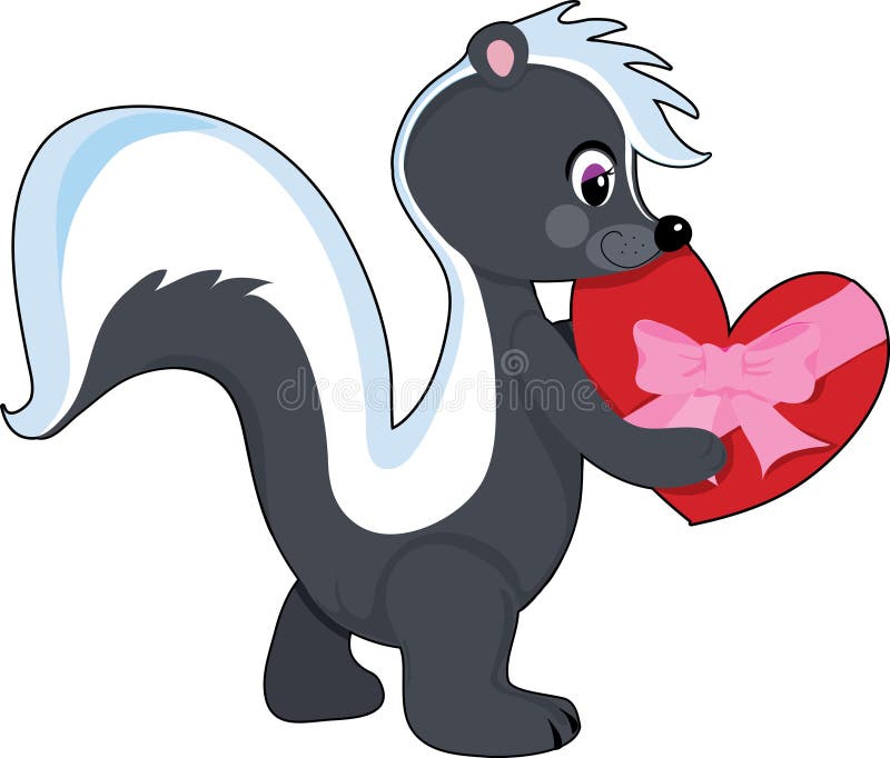 Valentine Skunk stock vector. Illustration of cute, candy - 1824062