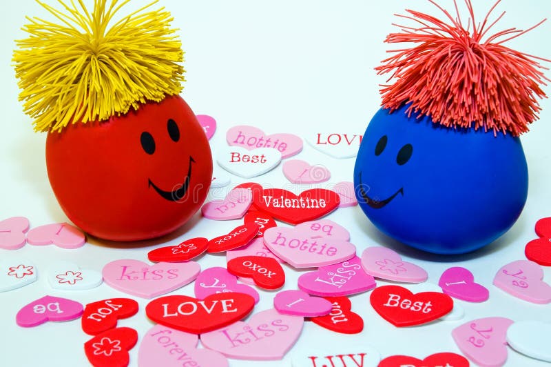Valentine Smiley Faces in Love Stock Image - Image of girlfriend ...