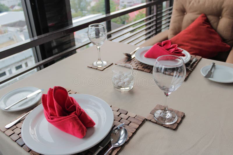 Valentine Table Set Up stock photo. Image of dinner - 210700150