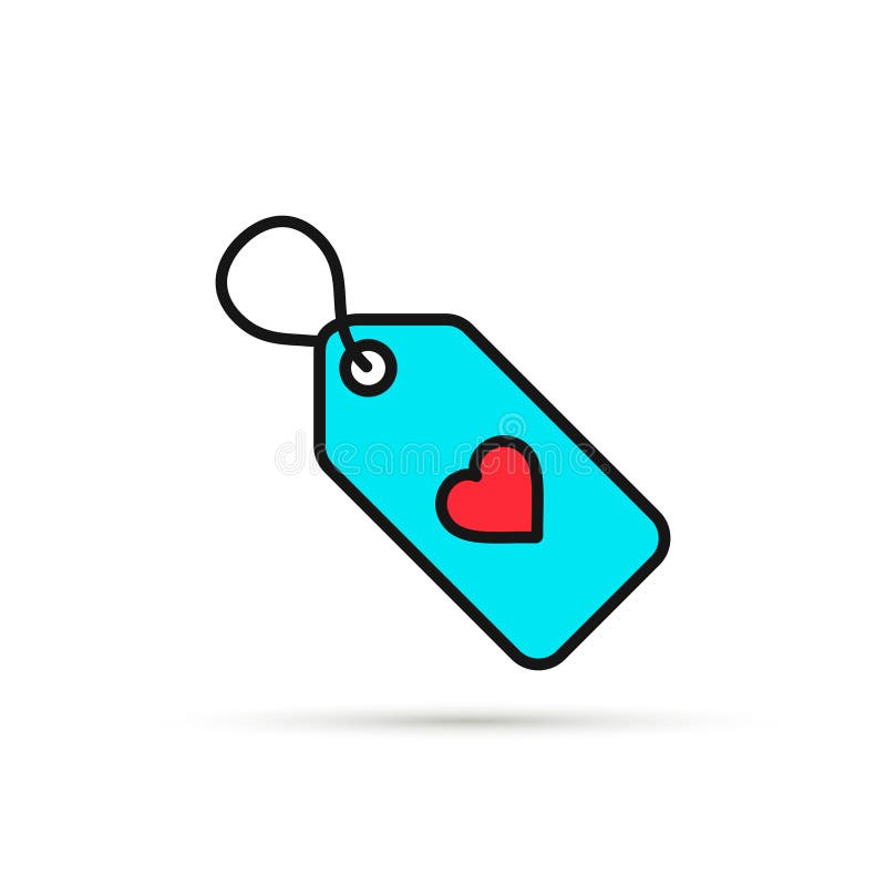 Valentine Tag with Heart Symbol. Vector Isolated Illustration Stock ...