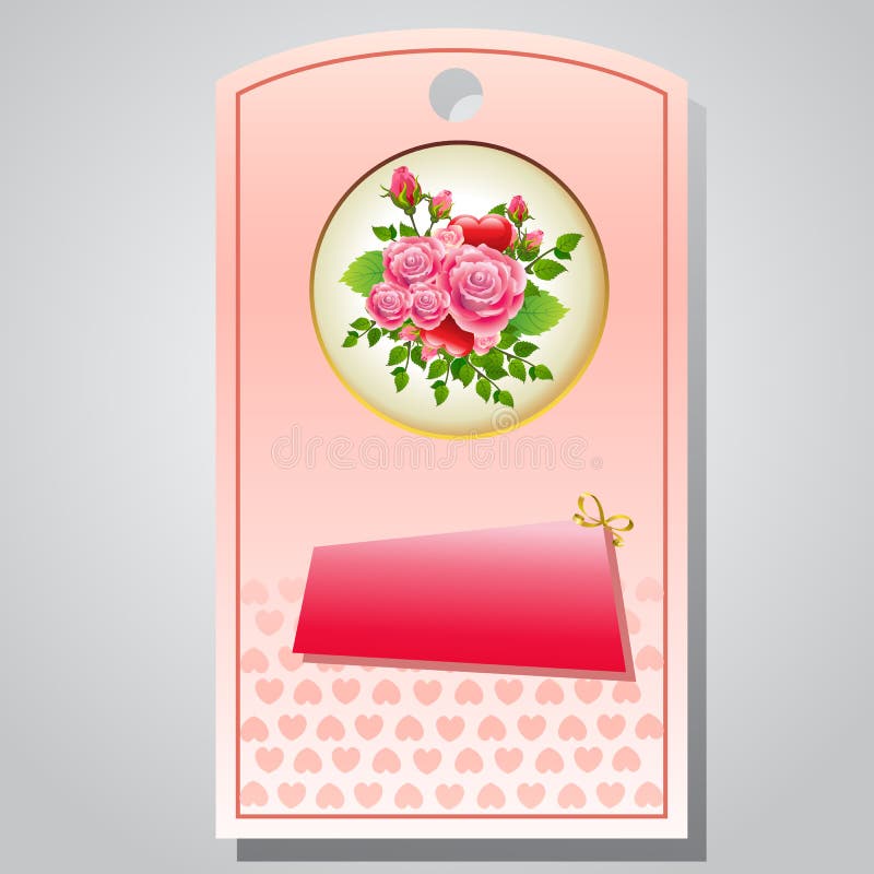 Valentine tag rose stock vector. Illustration of leaf - 64804441