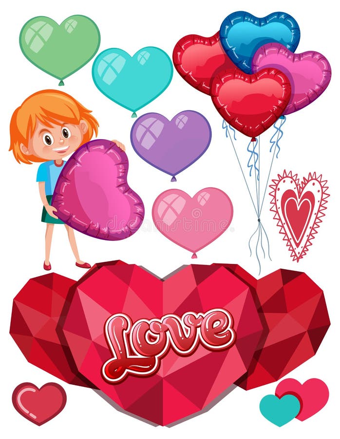 Valentine Theme with Many Hearts Stock Vector - Illustration of ...