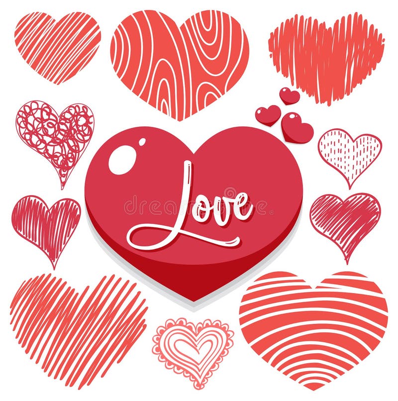 Valentine Theme with Many Hearts Stock Vector - Illustration of emotion ...