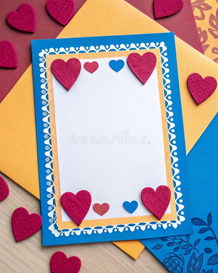 Valentine Themes Border with Paper Texture and Dynamic Retro Pop ...