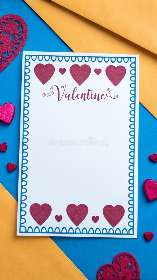 Valentine Themes Border with Paper Texture and Dynamic Retro Pop ...