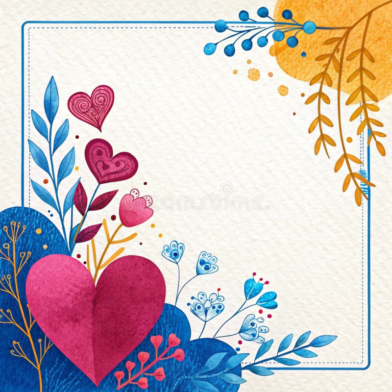 Valentine Themes Border with Paper Texture and Dynamic Retro Pop ...