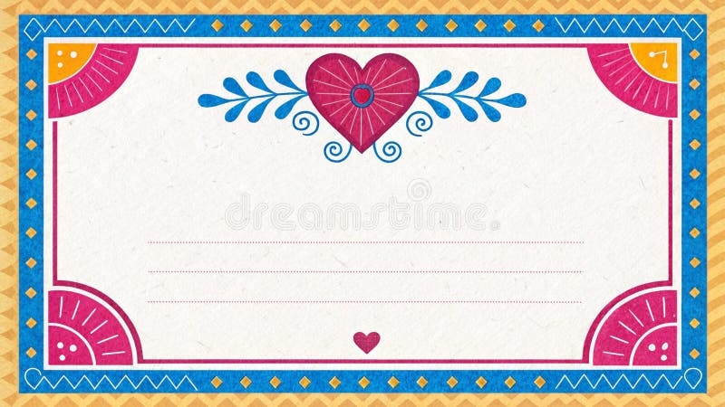 Valentine Themes Border with Paper Texture and Dynamic Retro Pop ...