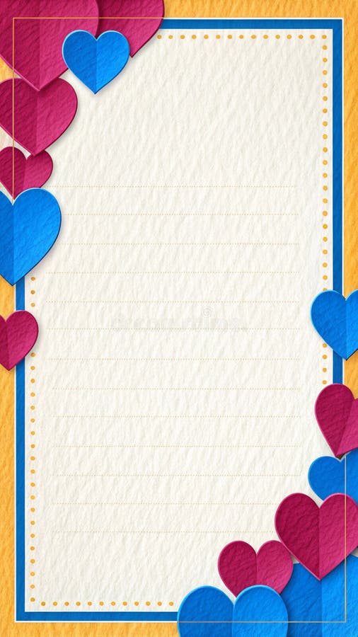 Valentine Themes Border with Paper Texture and Dynamic Retro Pop ...