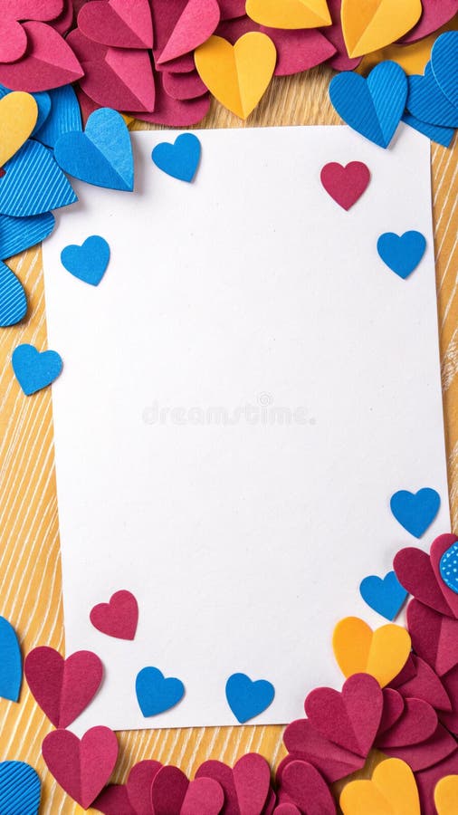 Valentine Themes Border with Paper Texture and Dynamic Retro Pop ...