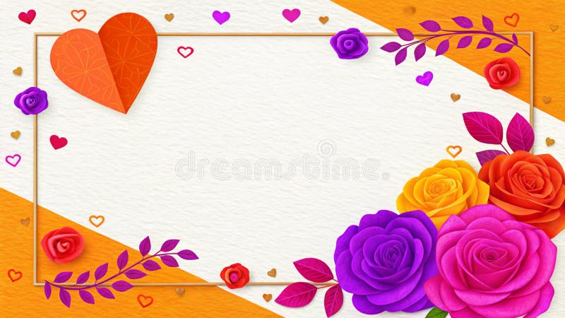 Valentine Themes Border with Paper Texture and Fireburst Spectrum ...
