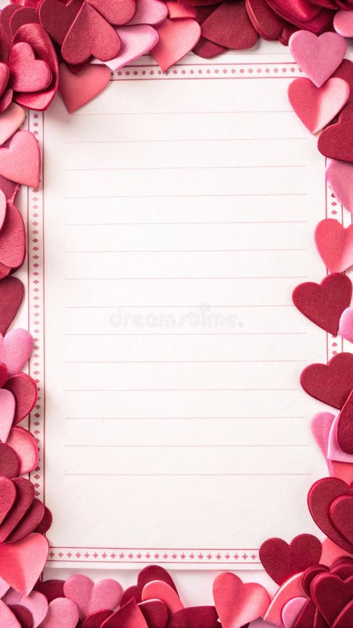 Valentine Themes Border with Paper Texture and Romantic Blush Palette ...