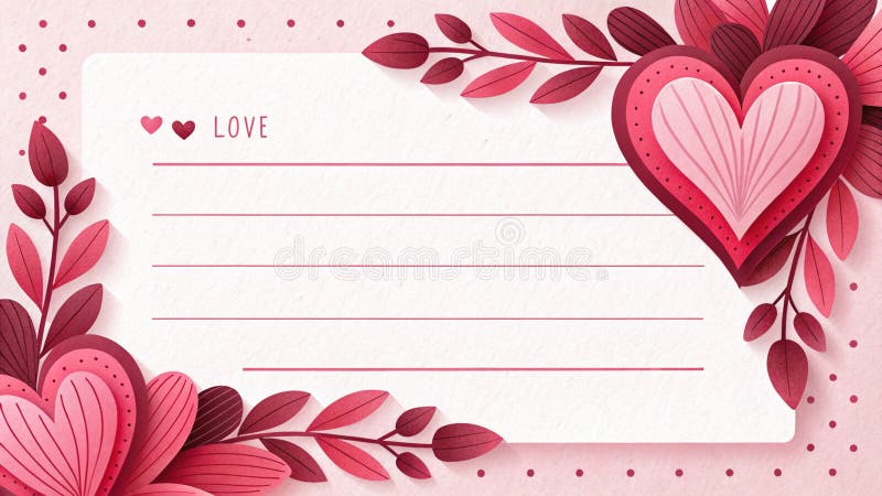 Valentine Themes Border with Paper Texture and Romantic Blush Palette ...