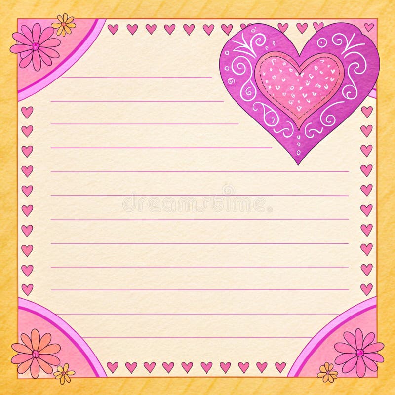 Valentine Themes Border with Paper Texture and Tropical Sunset Palette ...