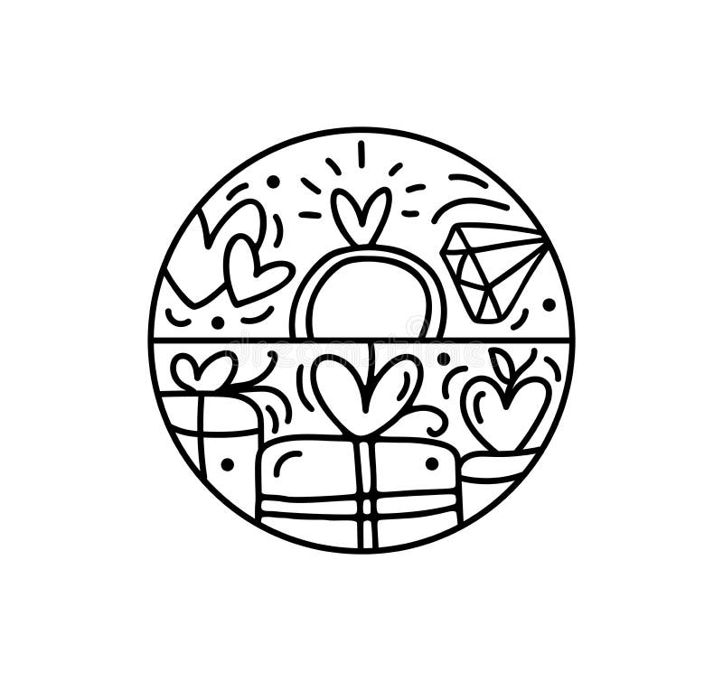 Valentine Vector Composition Constructor Gift Boxes with Hearts and ...