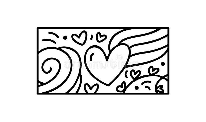 Valentine Vector Composition Hearts. Hand Drawn Love Holiday ...