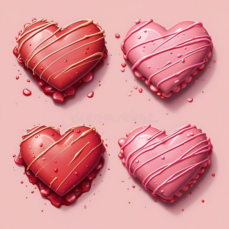 Valentines Candy Heart Digital Illustrations Stock Illustration ...