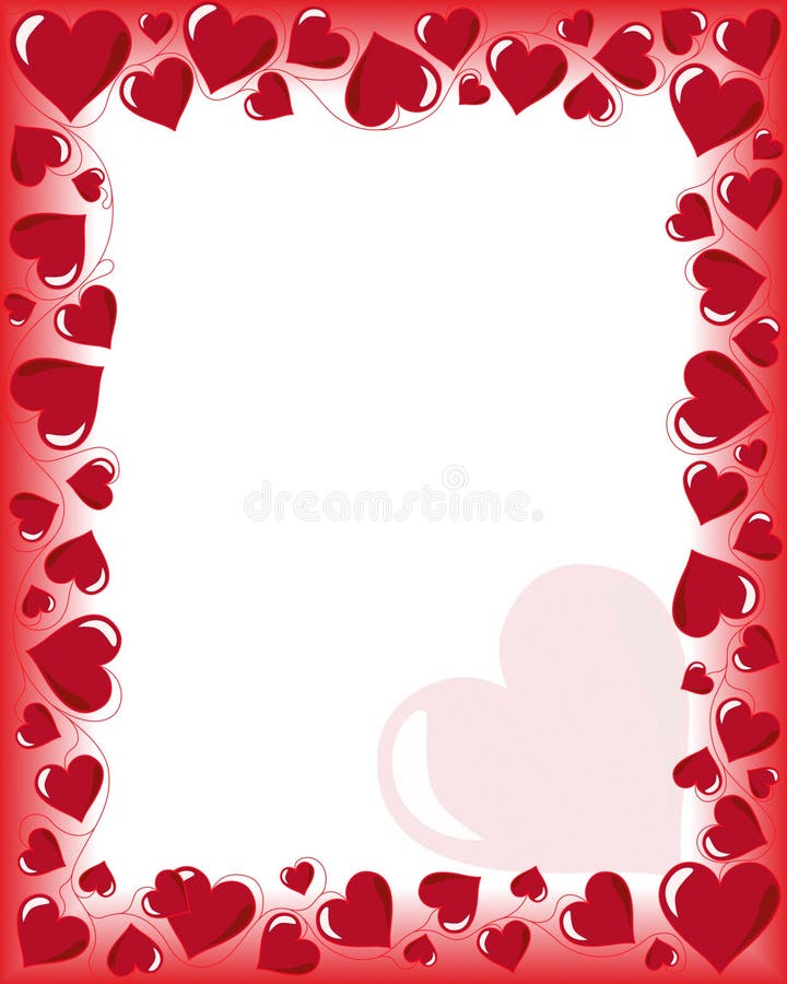 Red hearts border stock vector. Illustration of hearts - 12542331