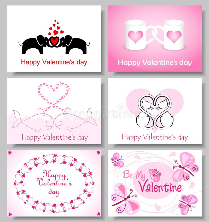 Valentines cards stock vector. Illustration of collection - 36441913