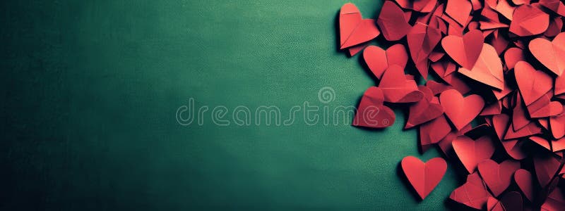 Valentines Day or Appreciation Theme with Handmade Paper Hearts Stock ...