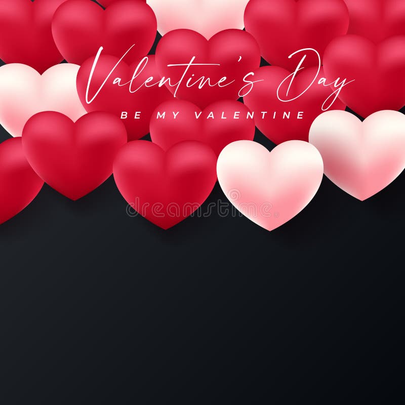 Valentines Day Background Design with Realistic Style . Vector ...