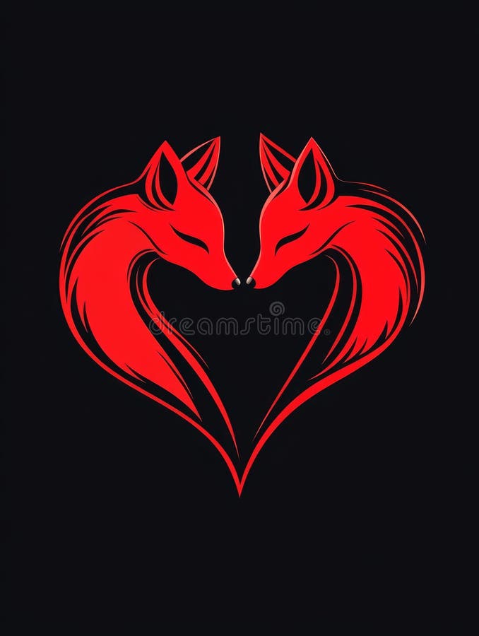 Valentines Day Background Two Stylized Foxes this Artwork Features Two ...
