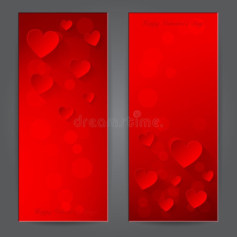 Valentines Day Banner with Paper Hearts. Vector Stock Vector ...