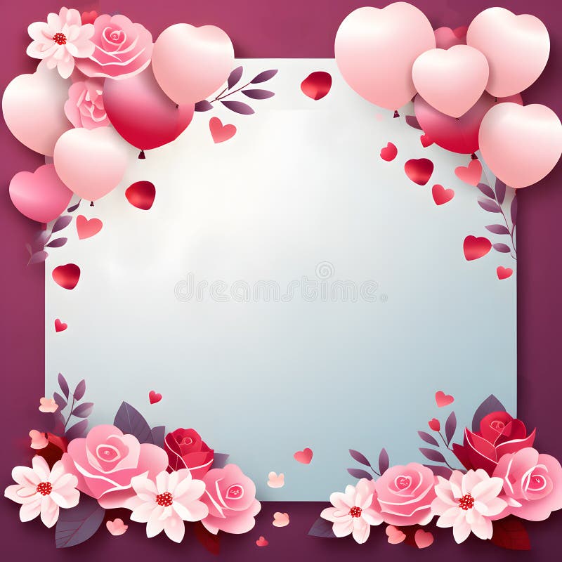 Valentines Day Blank Template Card Generated Ai Stock Illustration ...