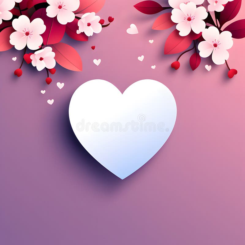 Valentines Day Blank Template Poster Card Empty Love Shape Stock ...