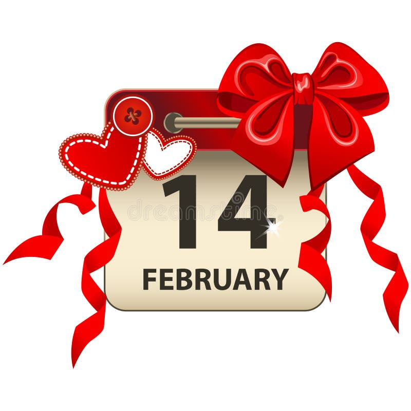 Valentines Day Calendar stock vector. Illustration of event - 133589815
