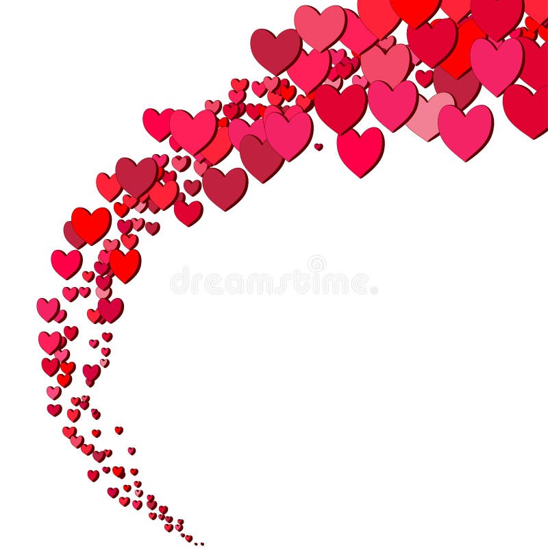 Valentines Day Card with Scattered Hearts Stock Vector - Illustration ...