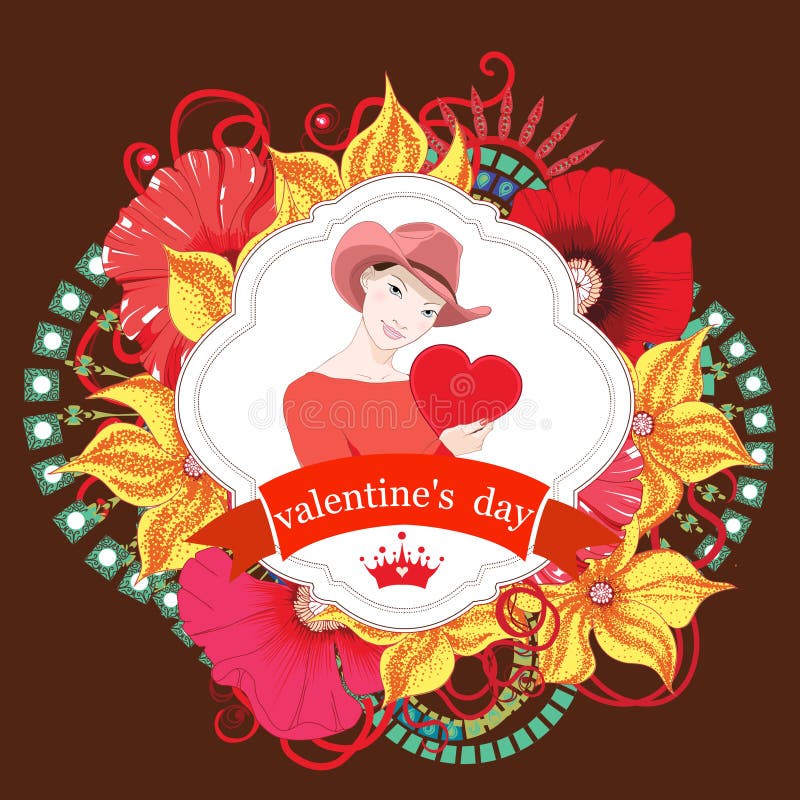 Valentines Day Card. Vector Stock Vector - Illustration of poster ...