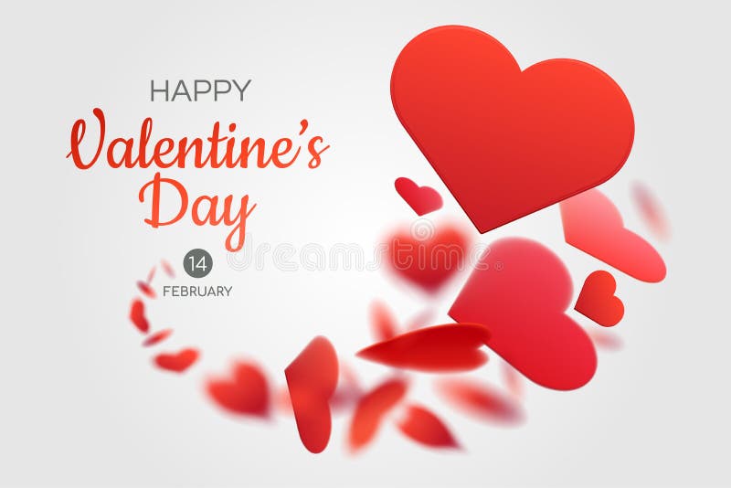 Valentine`s Day Greeting Card Template. Congratulation and Symbol of ...