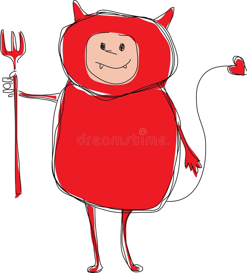 Valentines Day Devil Illustration Stock Vector - Illustration of devil ...