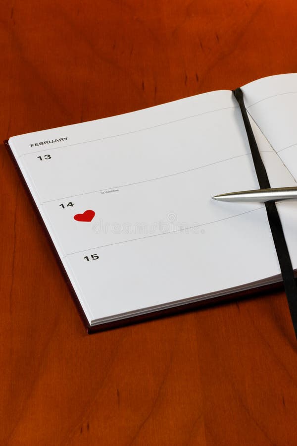 Valentines Day Diary stock photo. Image of holiday, copyspace - 28137400