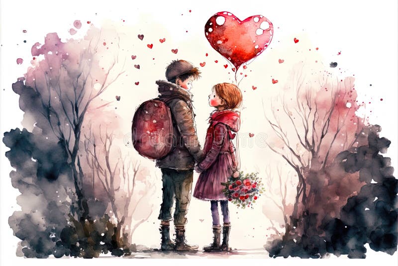 Valentines Day. Drawings for Postcard, Card, Congratulations and Poster ...