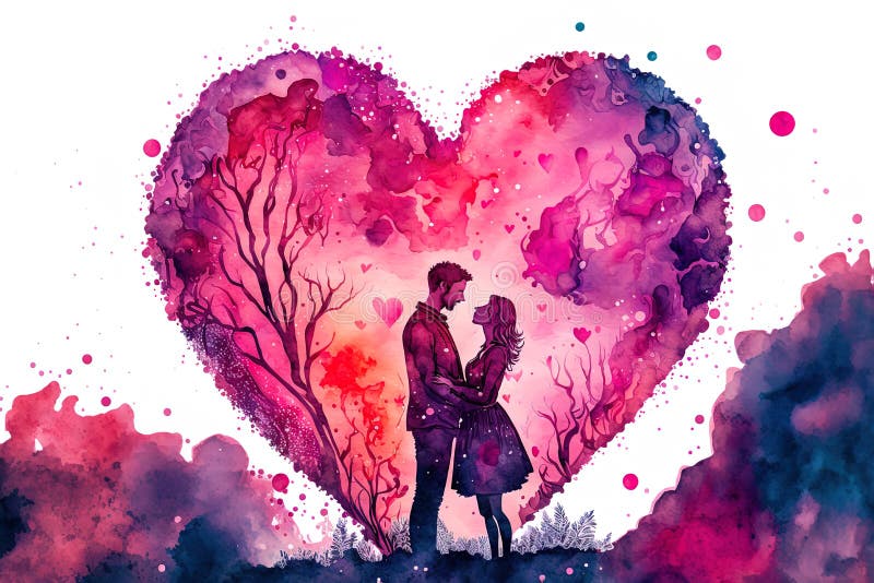 Valentines Day. Drawings for Postcard Stock Illustration - Illustration ...