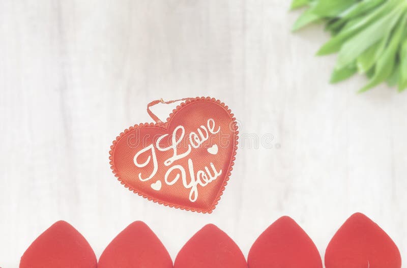 Valentines Day with the Elements of Love, Red Heart with Love Message ...