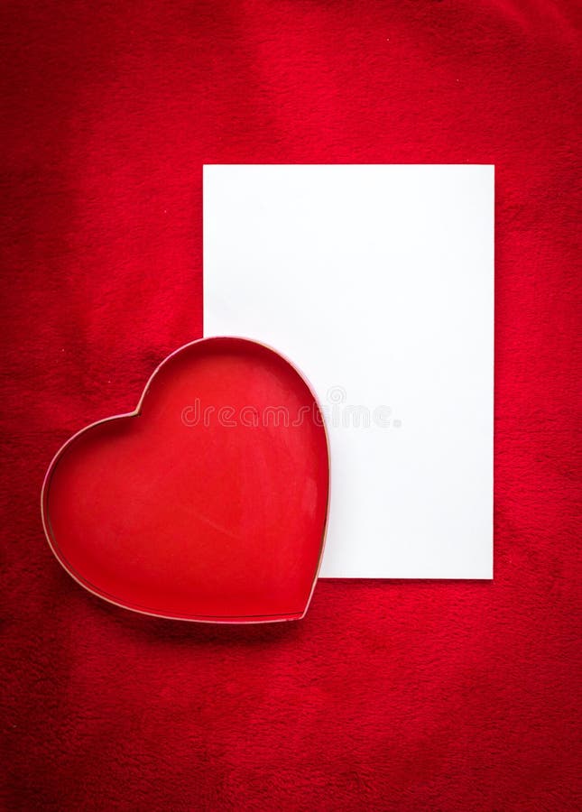 Valentines Day Empty Greeting Card with Red Hearts Stock Photo - Image ...