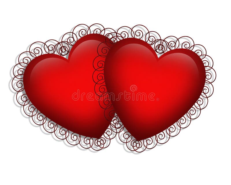Valentines Day Fancy Hearts Stock Illustration - Illustration of ...