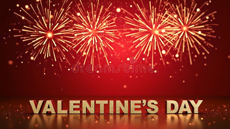 Valentines Day Fireworks Celebration. Concept of Love, Celebration, and ...