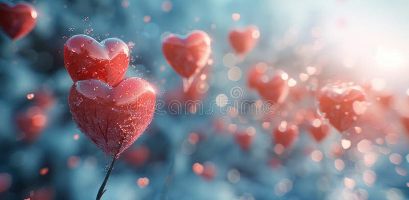 Floating Hearts in the Air stock image. Image of whimsical - 315494493