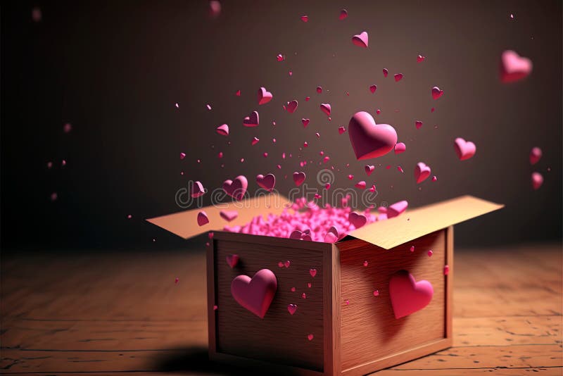 Valentines Day Gift Box.Digital Art Stock Illustration - Illustration ...