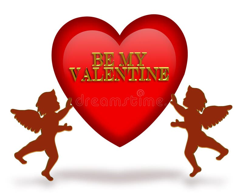 Valentines Day Graphic Cupids Stock Illustration - Illustration of ...