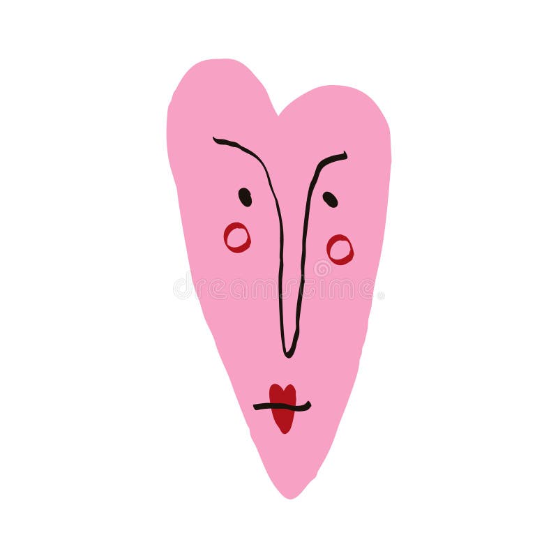 Valentines Day Heart With A Sad Face Freaky Bizarre Comic Heart Stock Vector Illustration Of